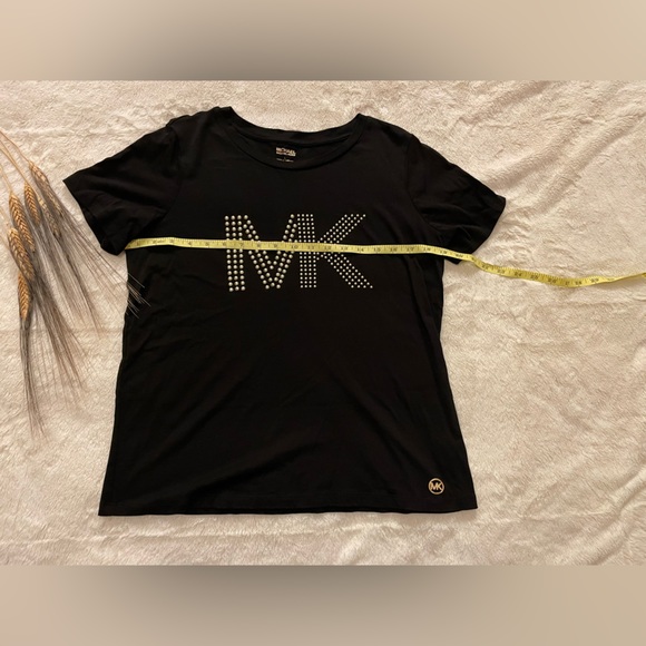 MICHAEL Michael Kors | Tops | Michael Michael Kors Black Gold Studded ...